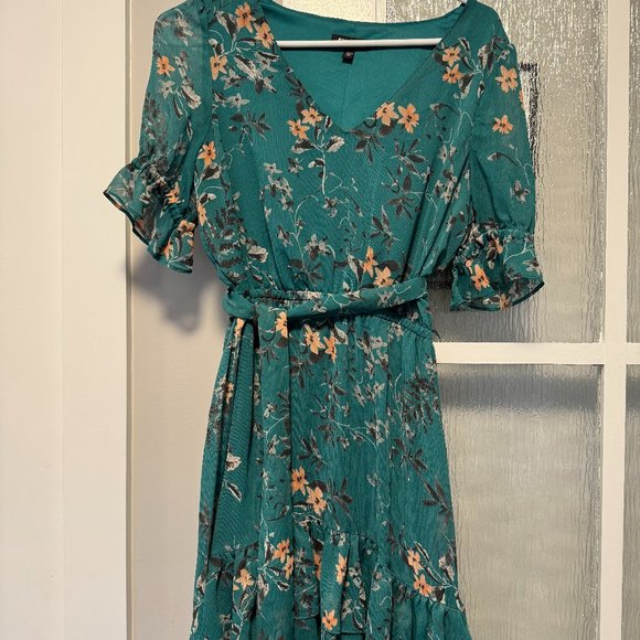 Express | Dresses | Express Chiffon Mini Dress Vneck Short Balloon ...